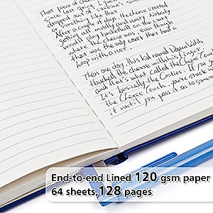 feela 24 Pack Journal Notebook for Work, Business Notebook Bulk Hardcover Lined Writing Journal with Pen Holder for Men Women Note Taking, with 24 Black Pens, 120 GSM, 5.1”x8.3”, A5, Navy