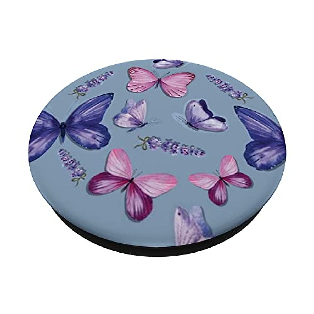 Lavender Purple Butterfly Pattern Phone Popper PopSockets Swappable PopGrip