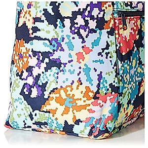 Vera Bradley Women's Recycled Lighten Up Reactive Drawstring Family Tote Bag, Happy Blooms Cross-Stitch, One Size