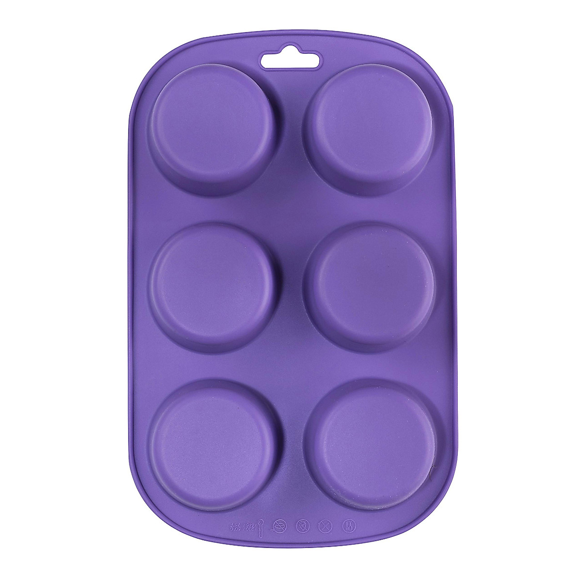 Bakerpan Silicone Muffin Pan, Non Stick Cupcake Tray, Muffin Baking Cups, Silicone Muffin Tray, 6 Cup Cupcake Pan, Purple - Set of 2