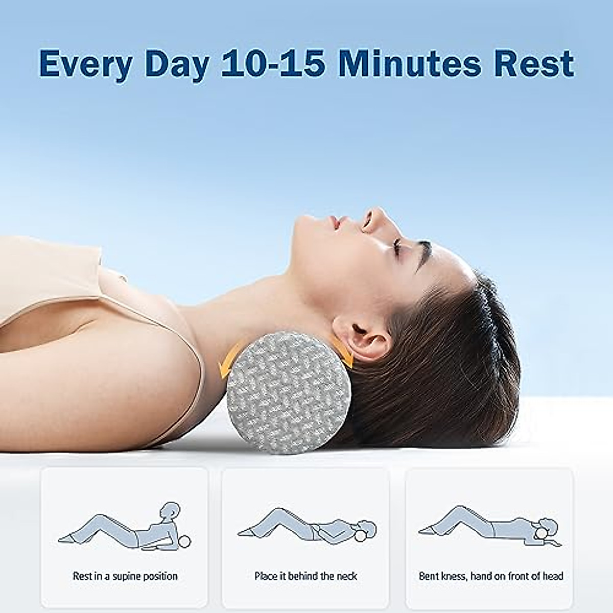 SUBCULTUREPICK Cervical Neck Roll Foam Pillow, Bolster Pillow, Round Neck Pillows Support for Sleeping, Bolster Pillow for Bed, Legs, Back and Yoga