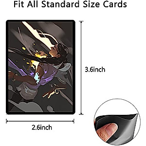 Card Sleeves 2 1/2 x 3 1/2 100 Photocard Protector Perfect for Double sleeving Small Japanese Sized Board Game Penny Sleeve for Sports Trading Kpop Poke Baseball,Magic,MTG Sleeves (Black-200pcs)