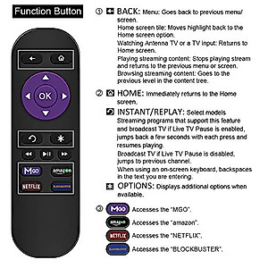 Gvirtue Replacement Remote Control for Roku Models: Roku 1, Roku 2(HD, XD, XS), Roku 3, Roku LT, HD, XD, XDS, Roku N1, Roku Express, Roku Express+ (Remote)