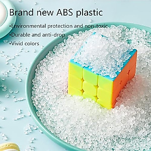 Roxenda Speed Cube Set, Speed Cube Bundle of 2x2 3x3 Pyramid Cube and Magic Rainbow Ball Smoothly Magic Cubes Collection for Kids Teens & Adults [4 Pack] (Stickerless)