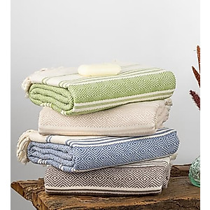 DEMMEX Ultra Soft Turkish Bath and Beach Towel - 100% Organic Cotton, Lightweight Quick-Dry Peshtemal, Prewashed, Diamond Weave, Oeko-TEX Certified, 71x36 - Luxury Beach, Spa, Bathroom Use, Dark Gray