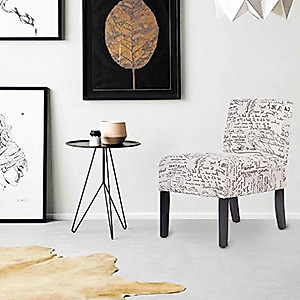 Dining Chairs Accent Chair with Solid Wood Legs Home Furniture for Living Room Armless Chair Modern Accent Chair Elegant Design Modern Fabric Living Room Chairs Sofa