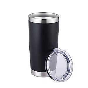 StarSpeed 20oz Insulated Tumblers with Lid Stainless Steel Double Wall Tumbler Travel Coffee Cups Powder Coated Tapered Metal Thermal Mug Indoor Outdoor for Hot and Cold Drinks