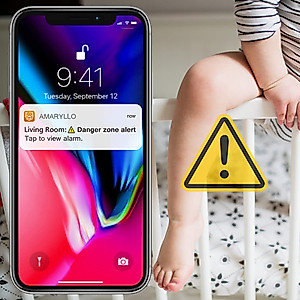 Amaryllo iBabi Smart Baby Monitor: 1080p FHD, Night Vision, Cry/Voice Alerts, 360 Auto-Tracking PTZ, Danger Zone, Baby's Daily Insights, Two-Way Audio, Lullaby Player, Wall Mount Included (White)