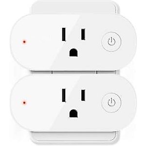 Smart Plug 15A, Smart Home WiFi Outlet, with Energy Monitoring, Works with Siri, Alexa, Google Home Nest Hub and Smartthings, No Hub Required, 2.4GHz WiFi Required(2 Pack)
