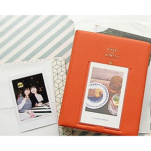 64 Pockets Colorful Fuji Instax Mini Book Style Photo Album Holder Card Holder for Fujiflim Instax Mini 7S Mini 8 Mini 25 Mini 50S Films - Orange