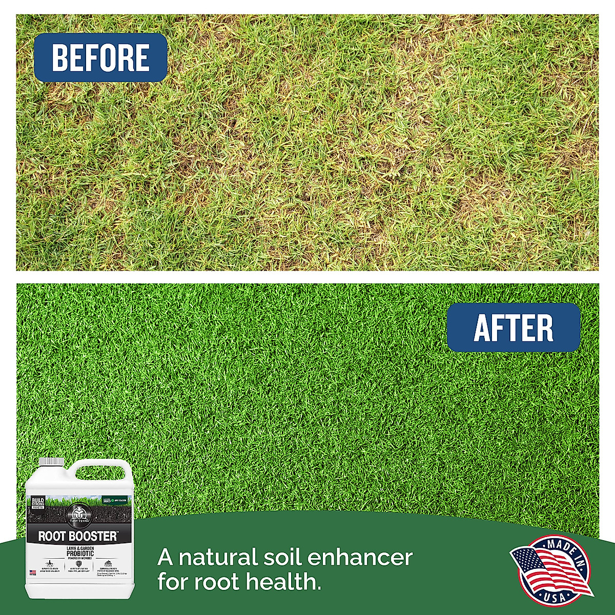 Turf Titan Root Booster – Lawn Probiotic & Garden Booster – Natural Liquid Probiotic for Plants & Lawn Care – Green Lawn Booster for Effortless Lawn Maintenance - Covers up to 8,000 Sq Ft