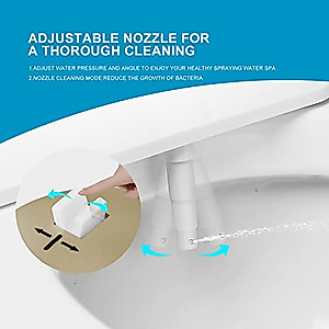 GLIGAM Bidet Attachment for Toilet Warm Water, Ultra-Slim Bidet Hot and Cold,Non-Electric Bidet Attachment for Frontal/Rear Wash, with Retractable Nozzle, Pressure & Angle Controls,Easy to install