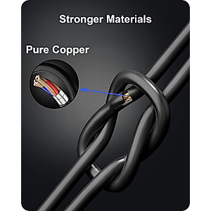 WUKUR Power Cord for Dewalt DXAEJ14 1400 Peak Amp Car Jump Starter DXAEPS2 Professional 12V Power Supply Car Power Source Station Power Cord 4.9FT Black