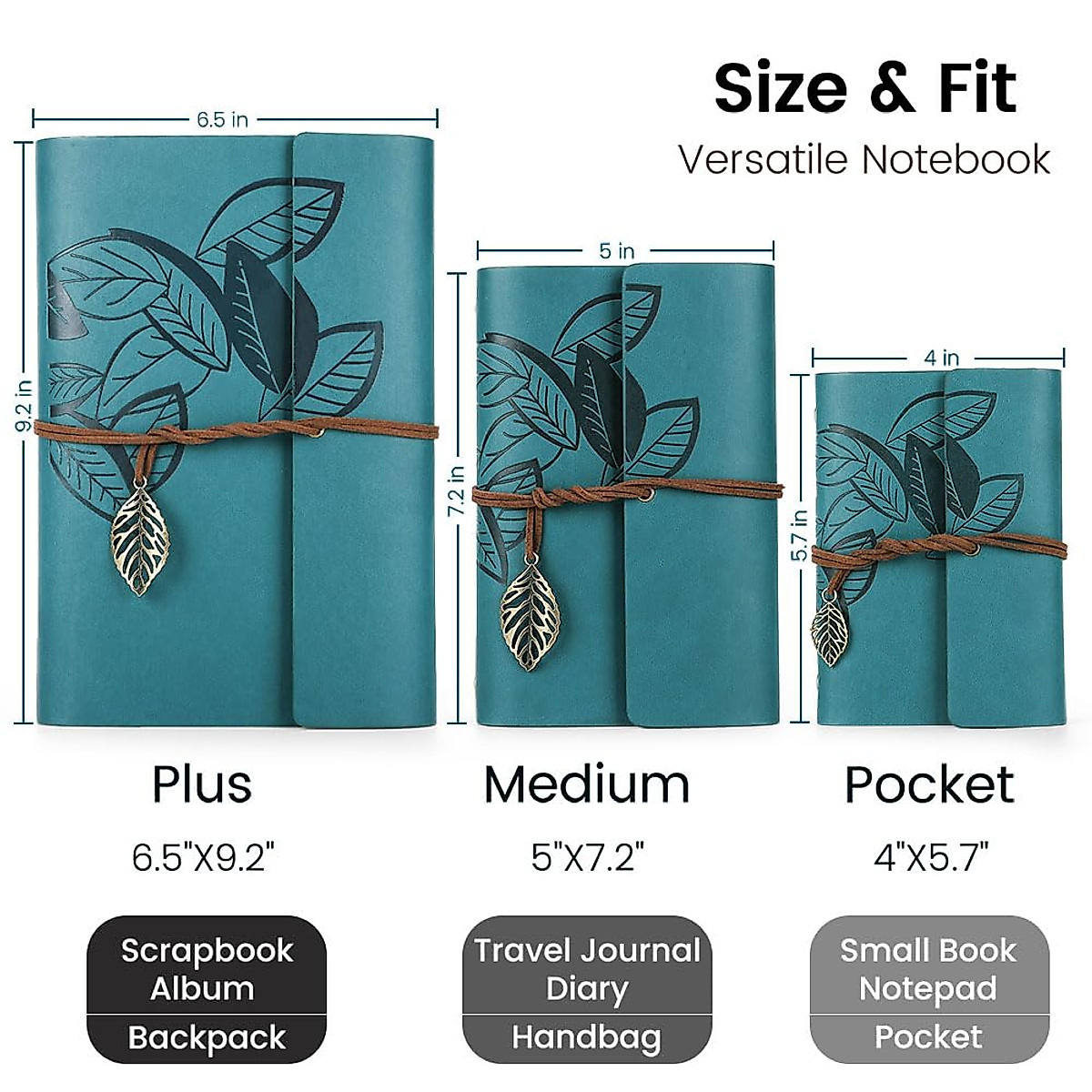 BEYONG Leather Journal Notebook, Daily Diary Gifts for Women Men (Brown, 5"x7.2")