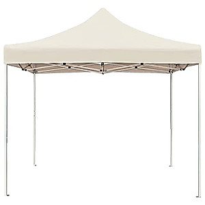 Professional Folding Party Tent Aluminum,Fruit Stand Gazebo,Deck Gazebo,Camping Gazebo,Hardtop Gazebo,Featuring a Folding Design,for Barbeque, Patio, Deck,Garden Party,Markets,9.8'x9.8' Cream
