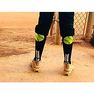 MadSportsStuff Softball Logo Over the Calf Socks (Navy/White/Graphite, Small)
