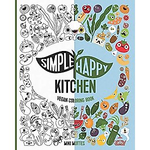 Simple Happy Kitchen Vegan Coloring Book