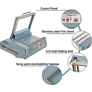 JYXYXSCP Heat Sealer Shrink Wrap Machine Impulse,L-Bar Manual Packing Sealing for Retail Industrial,Adjustable Time,Simultaneous Sealing&Cutting
