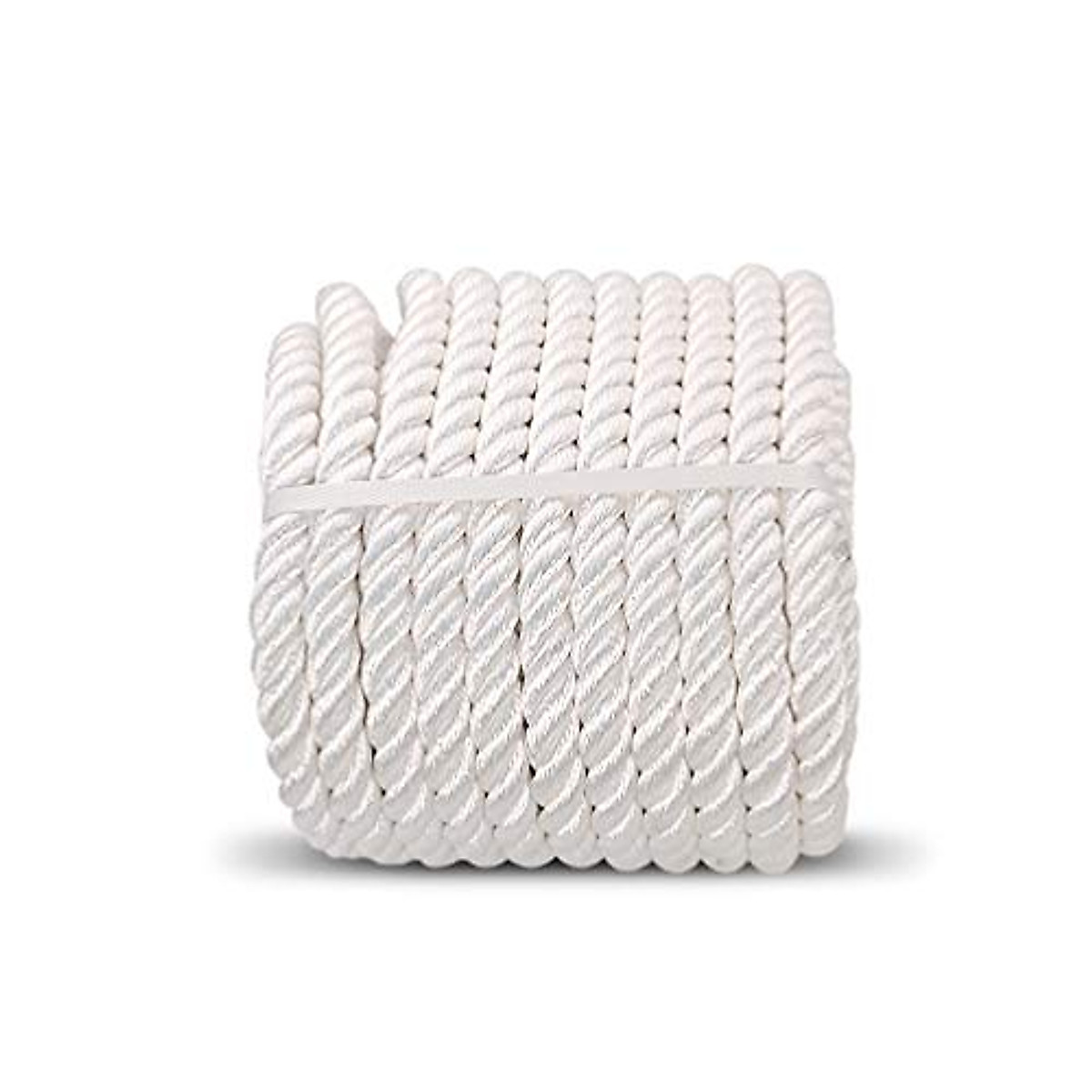 Aoneky 1/2 5/8 3/4 7/8 inch Nylon Twisted Rope - White Pull Rope Cord (3/8 inch x 100 ft)