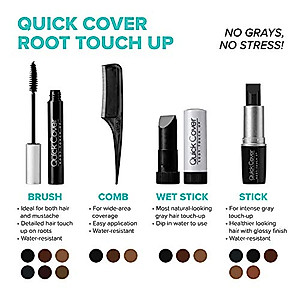 Kiss Colors Quick Cover Gray Hair Touch Up Brush Jet Black BGC04 (2pcs)