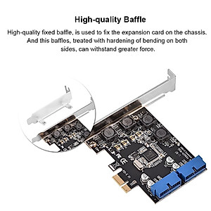 Tosuny PCIE to USB 3.0 2Port Express Card, Low Profile PCIExpress to Internal 2 Port 19Pin Header USB 3.0 Card Adapter