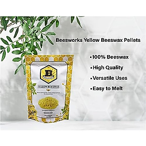Beesworks Beeswax Pellets, Yellow, 1lb-Cosmetic Grade-Triple Filtered Beeswax (1)