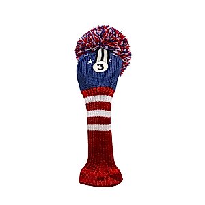 IZZO Vintage Fairway Headcover, Patriot USA, Red, White, Blue