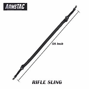 ARMSTAC Two Point Rifle Sling MX-2 2-Point Battle Gun Shoulder Strap with Steel Clip + Lfetime Warranty