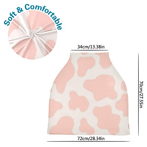 Nursing Cover Breastfeeding Scarf Pink Cow Print- Baby Car Seat Covers, Stroller Cover, Carseat Canopy(7ya1a)