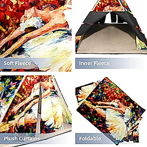 enheng Small Pet Hideout Ballet Dancer Colorful Art Hamster House Guinea Pig Playhouse for Dwarf Rabbits Hedgehogs Chinchillas