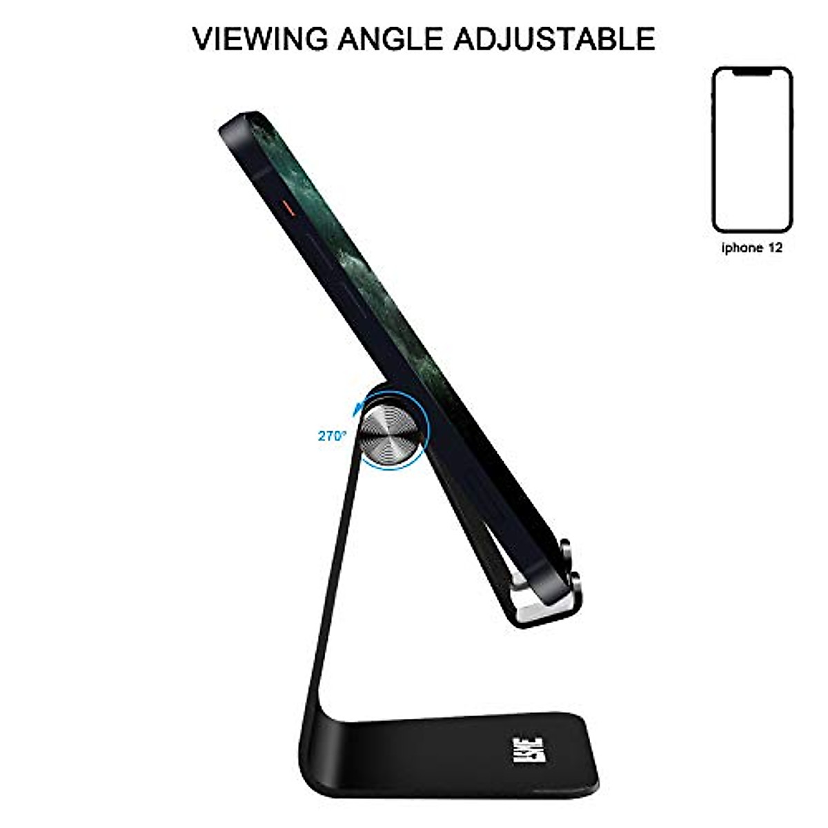 Adjustable Cell Phone Stand, LLSME Phone Holder, Cradle, Dock, Aluminum Desktop Stand Compatible with All Mobile Phone, iPhone, iPad Air/Mini