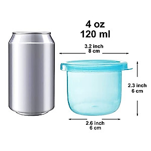 Youngever 9 Pack Snack Containers, Meal Prep Containers, Sauce Containers, Small Food Storage Containers with Lids, Condiment Cups Containers with Lids, Dressing Container (4 Ounce)