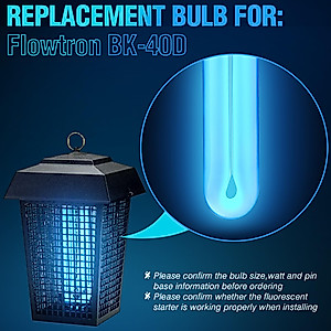 BF190 Replacement Bulb Compatible with Flowtron BK-40D Bug Zapper Electronic Insect Killer, 10 Inch FUL32T8/BL U Shape Bug Zapper Light Bulb for Outdoor(2 Pack)