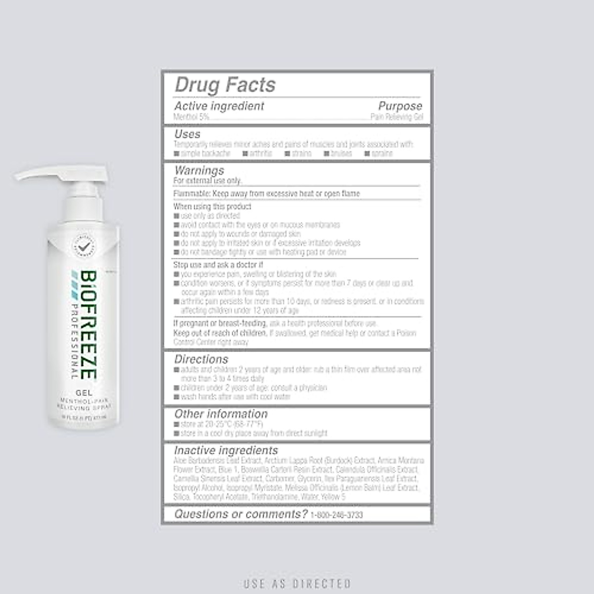 Biofreeze Professional Strength Pain Relief Gel, Arthritis Pain Reliver, Knee & Lower Back Pain Relief, Sore Muscle Relief, Neck Pain Relief, FSA Eligible, 16 FL OZ Biofreeze Menthol Gel