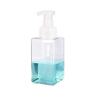 QTBH Soap Dispenser 450ml Foaming Dispenser Refillable Pump Bottle for Liquid Soap Shampoo Body Wash Bathroom Container for Cosmetics Soap Pump (Capacity : 250ml, Color : Clear)