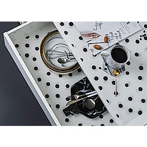 Shelf Liner for Kitchen Cabinets Non-Adhesive Polka Dot Drawer Liner Non-Slip Refrigerator Liner Waterproof Fridge Pad Cupboard Mat Easy Placemats, Ideal for Wire Pantry Bathroom, 17.7"× 47.2"