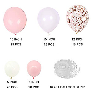 100pcs DIY Balloons Garland with Pink and White Balloons Confetti Balloons Perfect for Birthday Party Bridal Baby Shower Engagement Wedding Party Decor