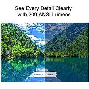 Lenovo Mini Projector M1 Portable Pico Smart DLP Projector with WiFi and Bluetooth,Built in 7000mAh Battery & Speaker and Android OS,Movie & Video Outdoor Projectors for iPhone and Android Phones