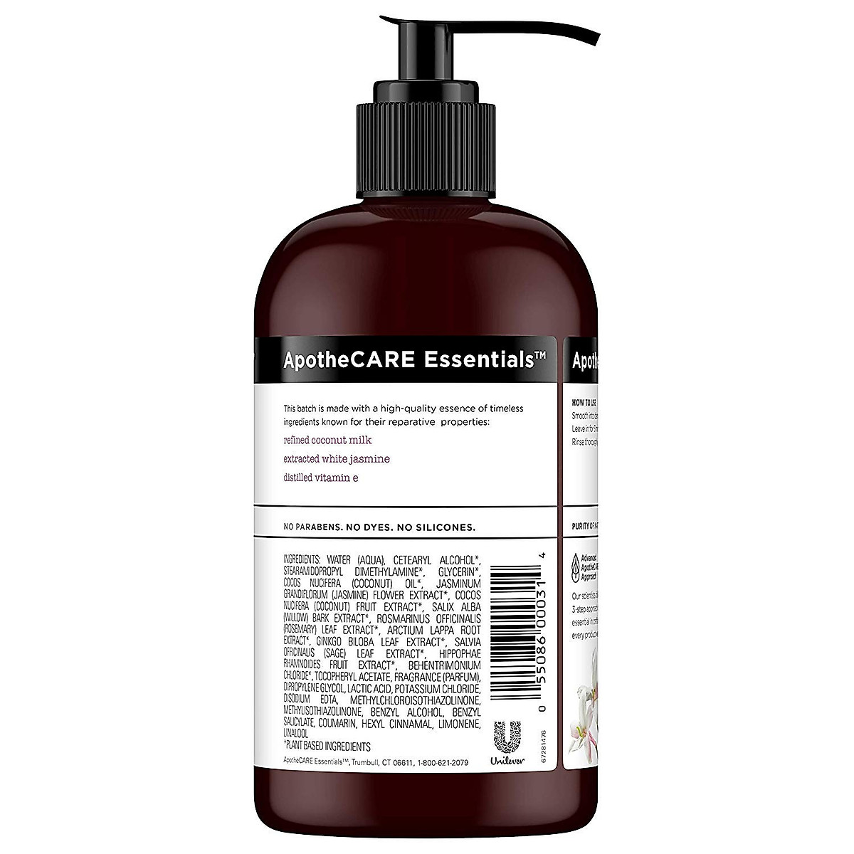 ApotheCARE Essentials Conditioner - The Mender - Coconut Milk, White Jasmine, Vitamin E - Net Wt. 12 FL OZ (355 mL) Per