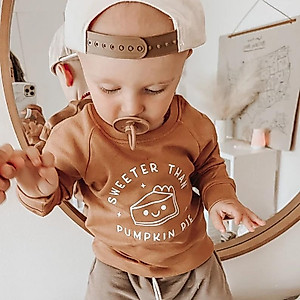 BULINGNA Toddler Baby Girl Boy Thanksgiving Sweatshirt Pumpkin Letters Print Long Sleeve Pullover Tops Fall Outfit (A, 18-24 Months)