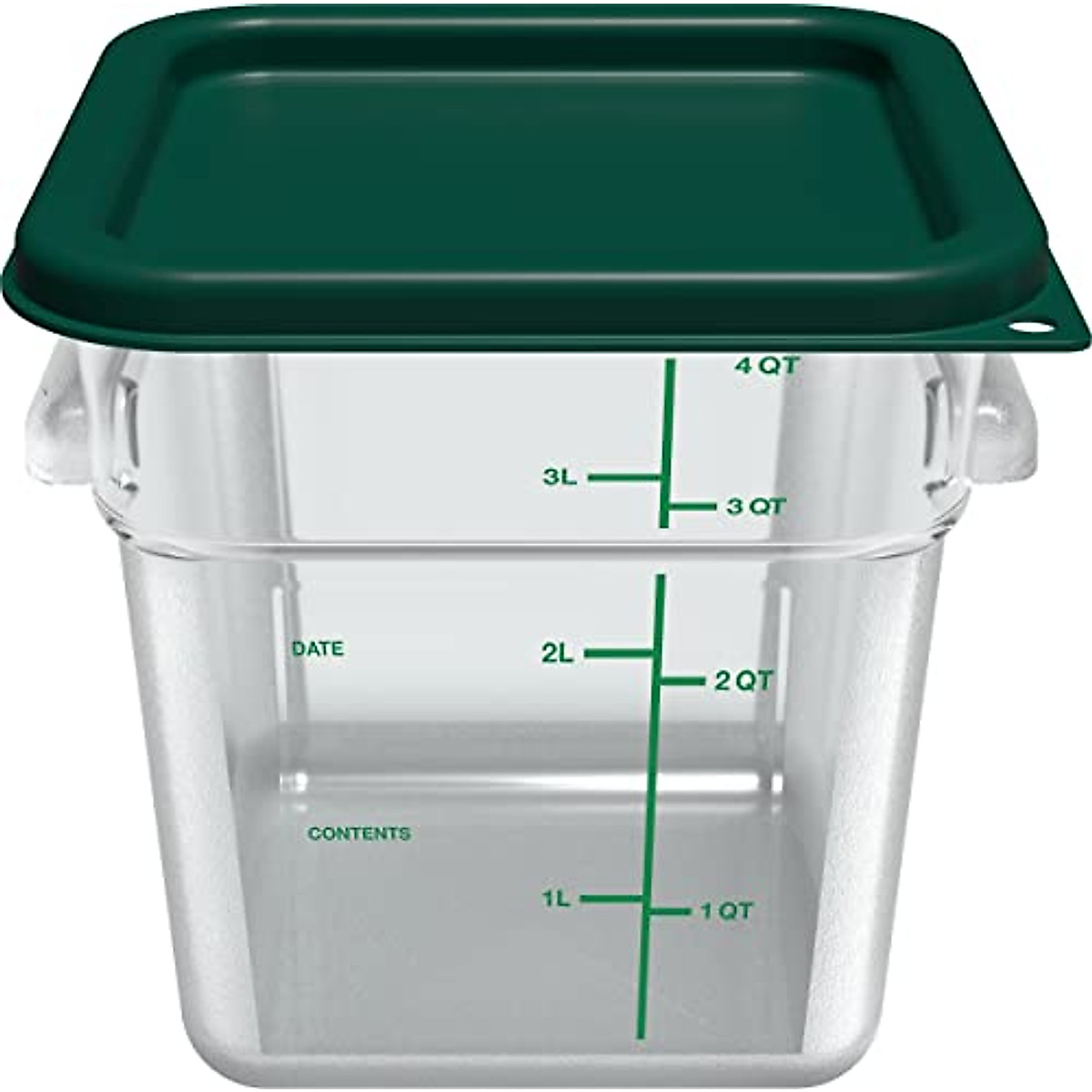 Carlisle FoodService Products CFS Squares Plastic Food Storage Container, 4 Quarts, Clear