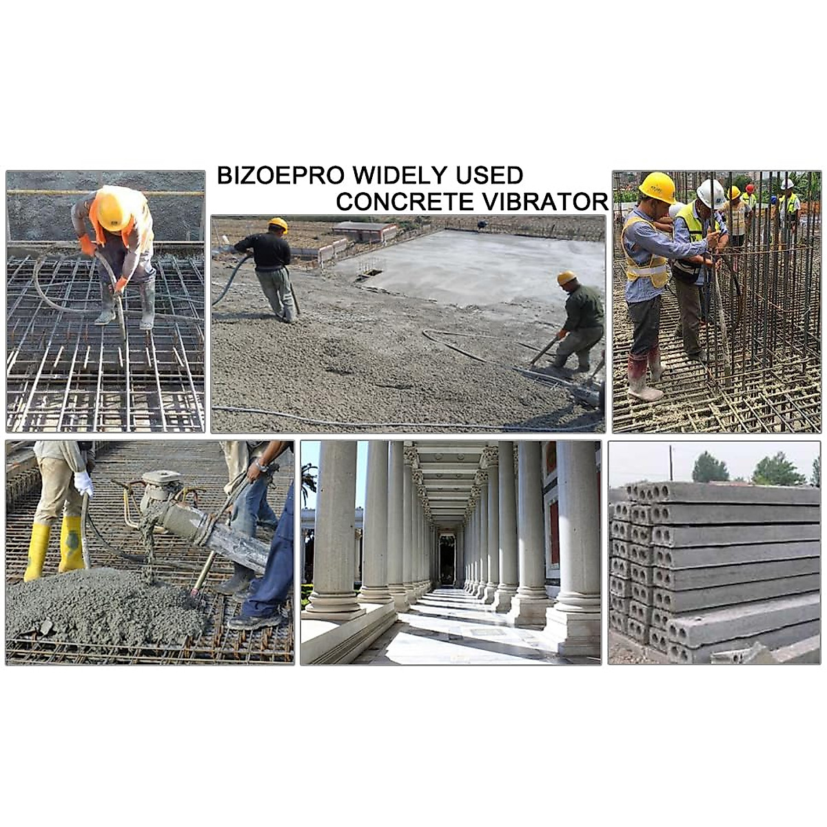 BIZOEPRO HandHeld Electric Concrete Vibrator 1600W 2HP 18000rpm 14-3/4 feet 4.5M Long Shaft Concrete Vibrating Tool Portable Construction Pencil Power Concrete Vibrators Remove Air Bubbles Level Tool