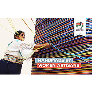 ALPAKITAS Blanket Throw | Large, Beautiful, Warm, Variegated | 75 x 45 inches | Ultra-Soft, Hypoallergenic and Breathable | Non-Itchy or Scratchy Fabric (Ancestral Design Orange & Blue)