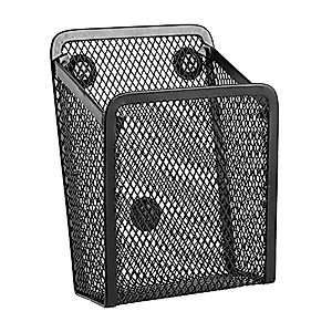 Sanpaint Magnetic Pencil Holder,Mesh Stainless Steel Pen Basket, Metal Writing Utensil Storage Organizer for Whiteboard,Blackboard,Kitchen, Locker, Home, or Office