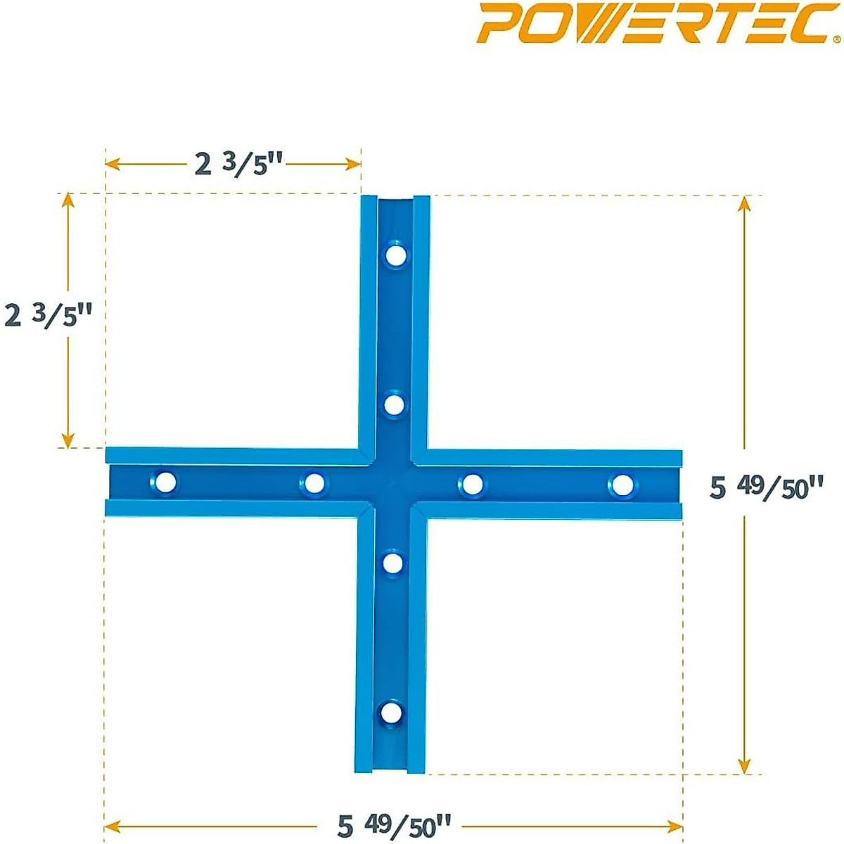 POWERTEC 71694 1-33/64" T-Track Inline and Short Stop Kit, T Track Stop Block for T-Track Woodworking, Sanding, and Routing, 4 Count, Pack of 1