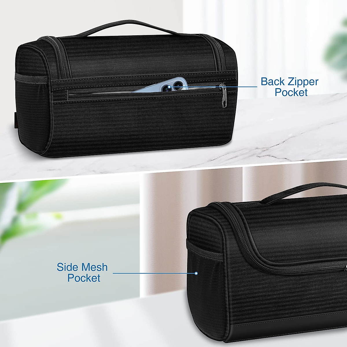 SITHON Travel Carrying Case for Dyson Airwrap Complete Styler and Attachments, Portable Hanging Storage Organizer Bag with Side Pockets Compatible with Shark FlexStyle HD430(Bag Only) (Black)