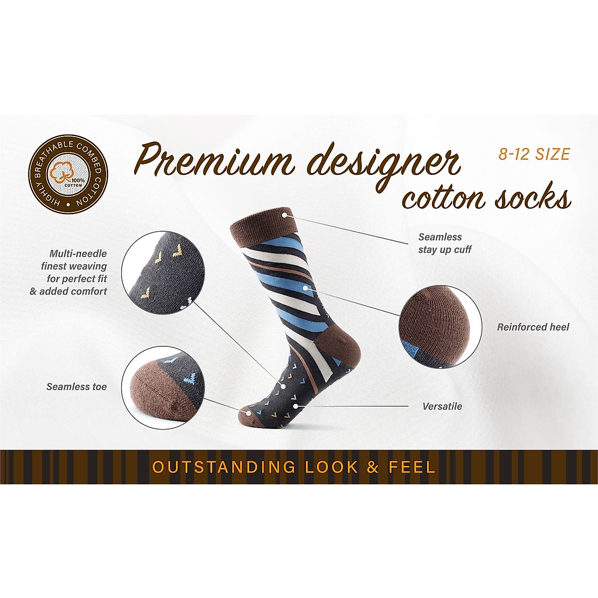 ONE CODE Men's Colorful Dress Socks with Gift Box, 3-Pack, Giant Polka Dot