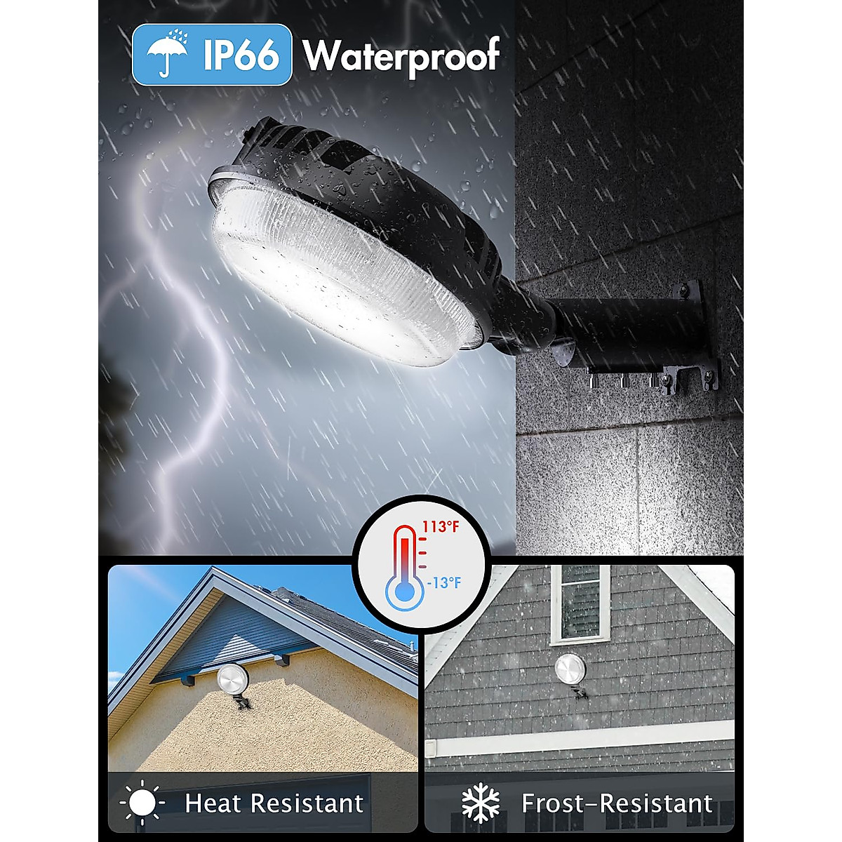 MOONTIP 150W LED Barn Light - Dusk to Dawn Outdoor Lighting with 150° Adjustable Photocell, 20000LM 6500K Daylight Outdoor Lights, IP66 Waterproof Area Street Light for Farmhouse Barns Warehouse Yard