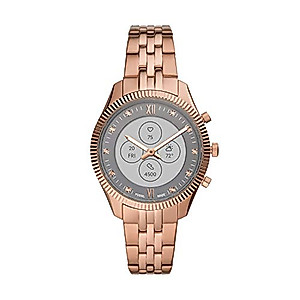 Fossil Women's 38mm Scarlette Mini Stainless Steel Hybrid HR Smart Watch,Fitness Tracker, Color: Rose Gold (Model: FTW7043)