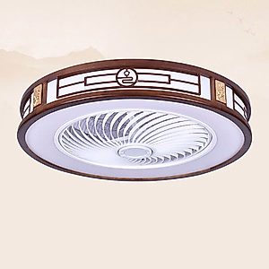 64W Rotatable Light with Ceiling Fan, Wood Reversible Ceiling Fans with Lights Remote Control, Timing&3 LED Color 3 Wind Speeds Noiseless Ceiling Fan with Lights for Bedroom Living Room